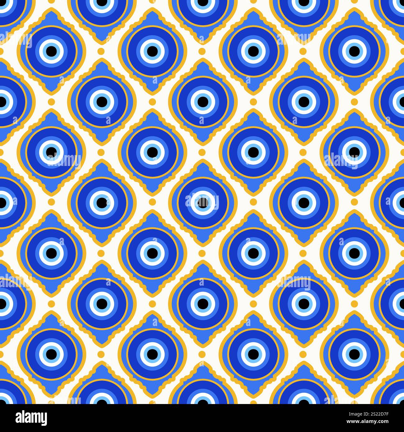 Evil eye seamless background. Greek and Turkish blue bead. Vector magic ...
