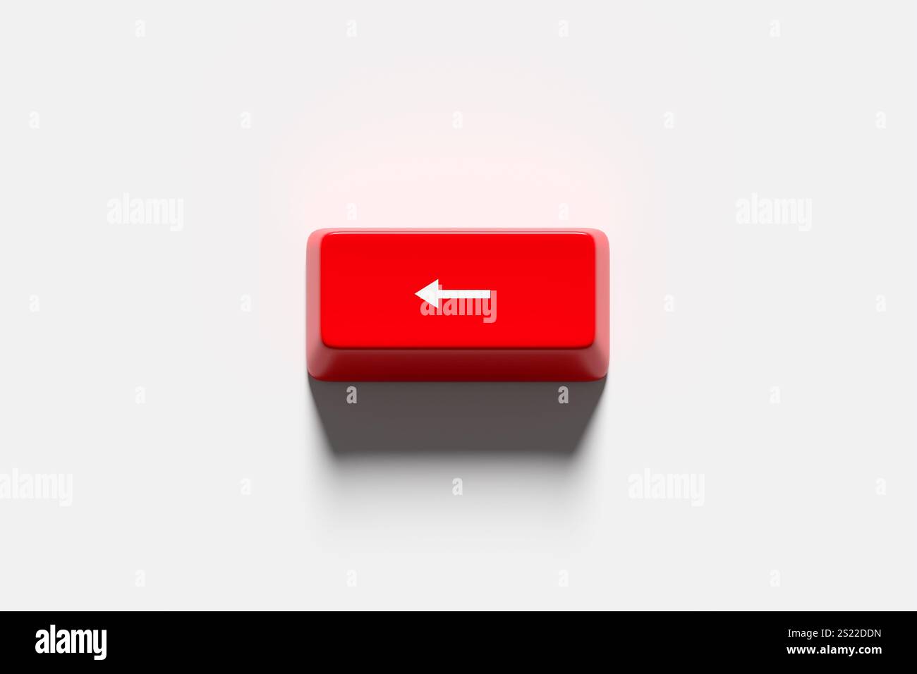 Deletion, turning or going back. Red backspace computer keyboard key ...
