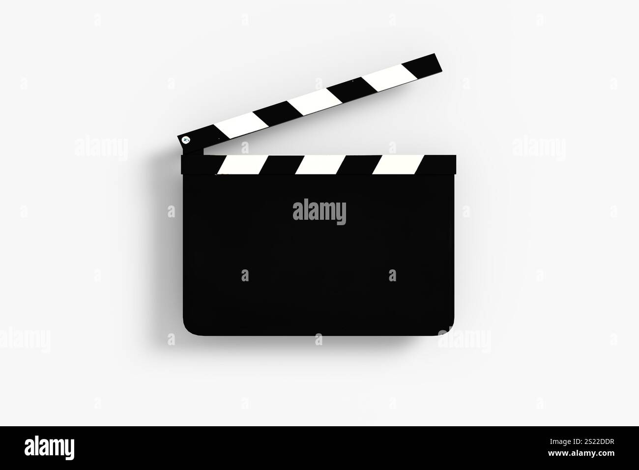 Open movie clapperboard on white background symbolizing filmmaking ...