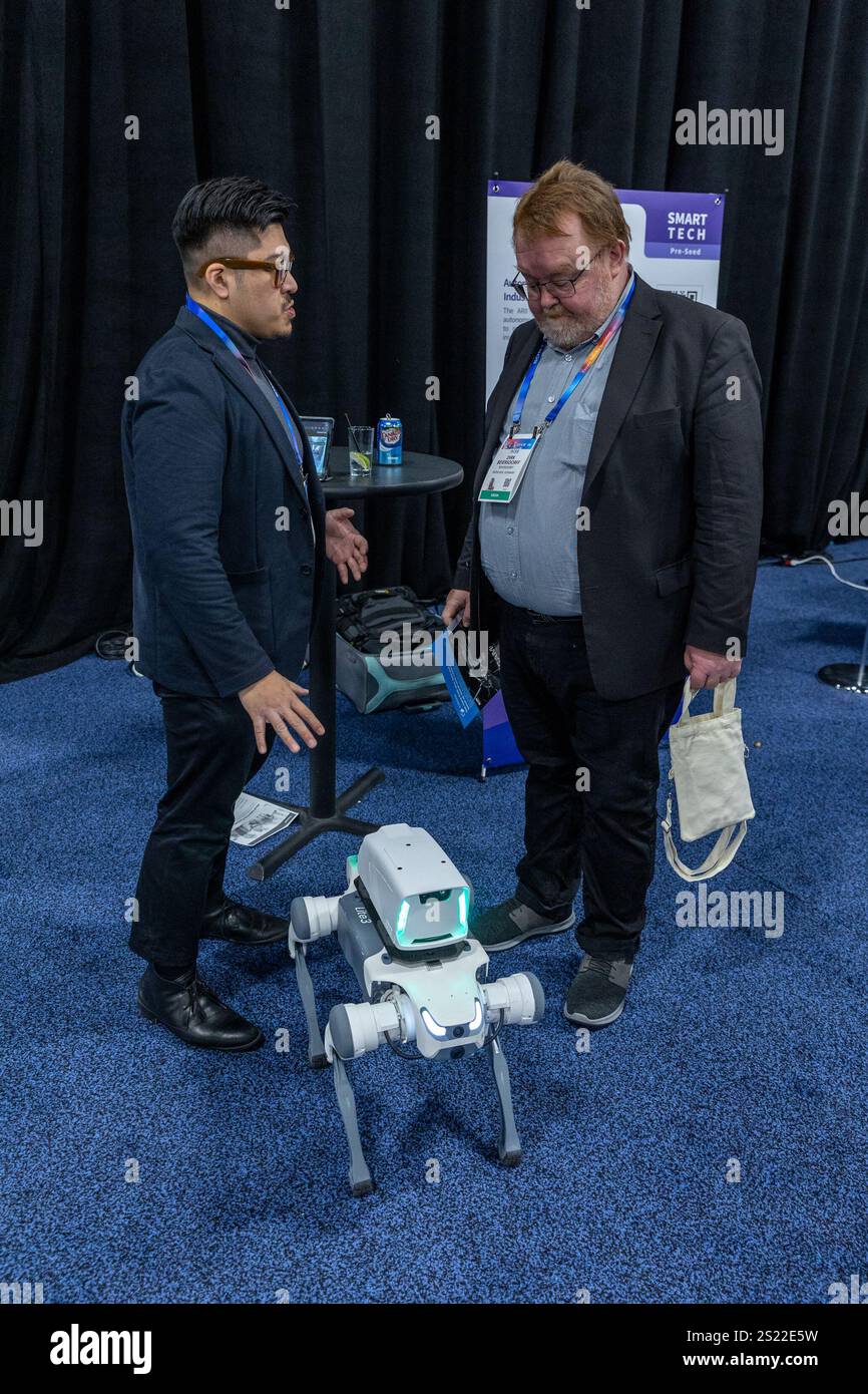 An autonomous robot, by R2C2, presented during CES Unveiled, where ...