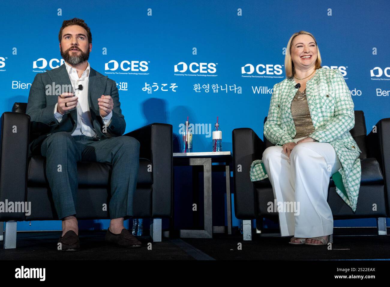 Las Vegas, USA. 05th Jan, 2025. Brian Comiskey (L), and Melissa ...