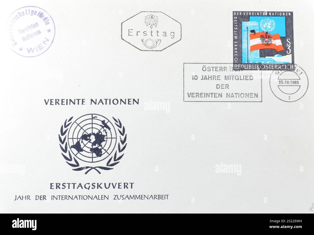 First Day Cover Letter printed by Austria, with cancelled postage stamp ...