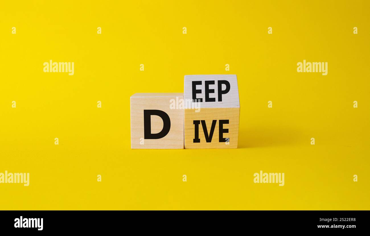 Deep Dive symbol. Concept words deep dive on wooden cubes. Beautiful ...