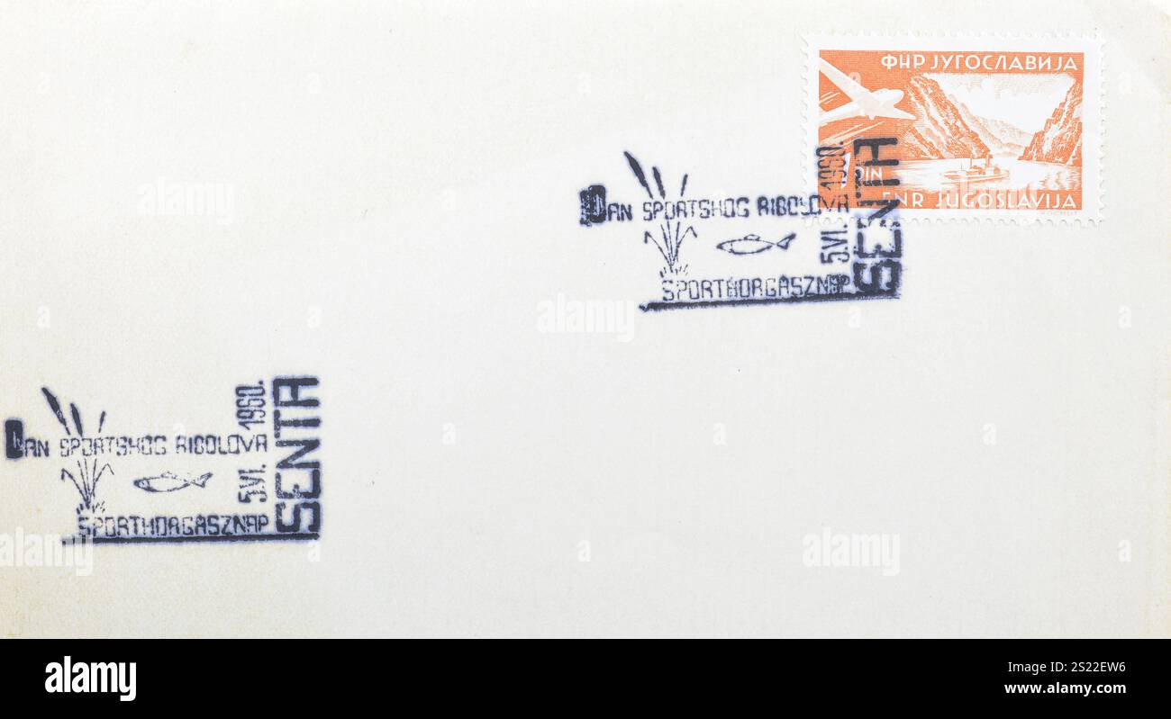 Letter with cancelled stamp printed by Yugoslavia, that shows Danube ...