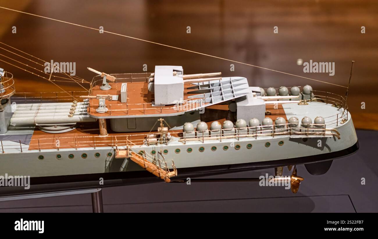 Part of the model of a proposed British Destroyer Ship, showing the ...