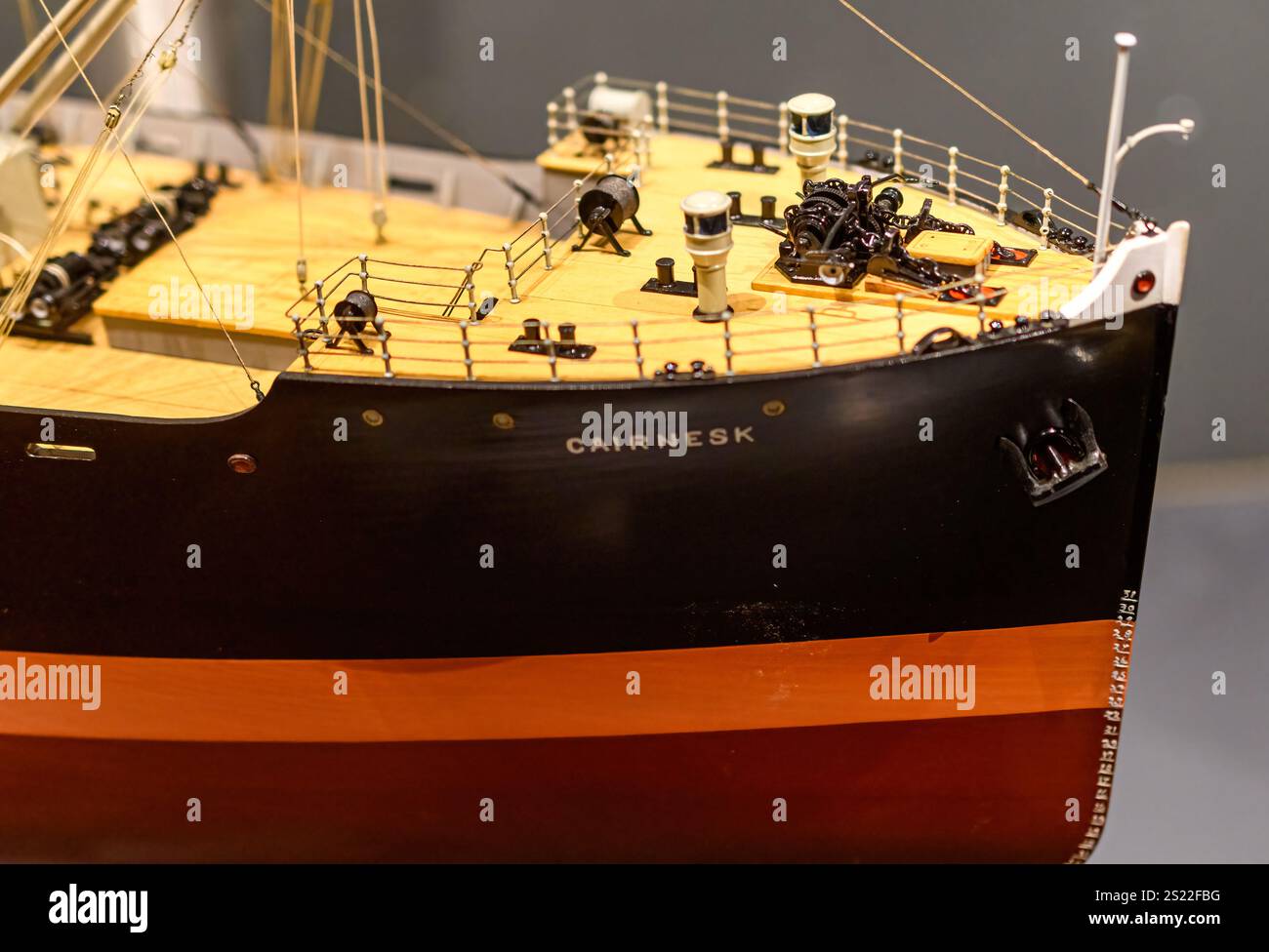 Model feature of the 1926 Cairnesk, a refrigerated cargo ship ...