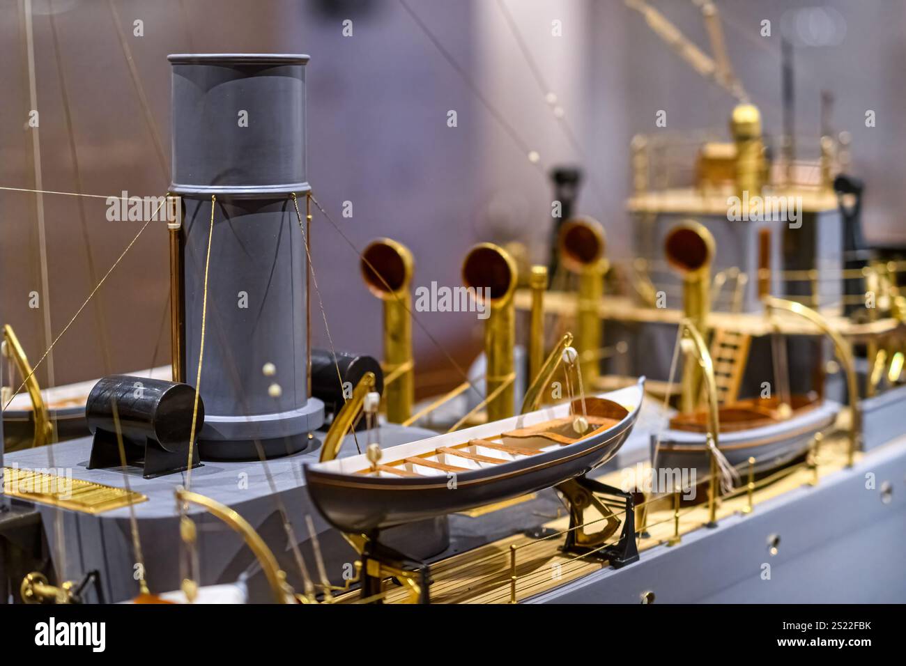 Model feature of the HMS Orby (1948}, a British Minesweeping Sloop as ...