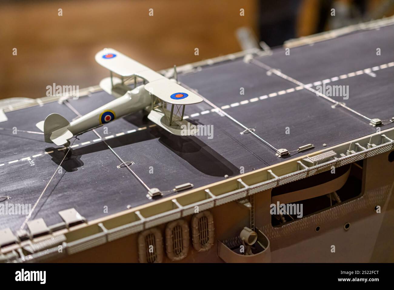 Model detail of the HMS Activity, a British Escort Aircraft Carrier from 1942 as seen in the Art ...