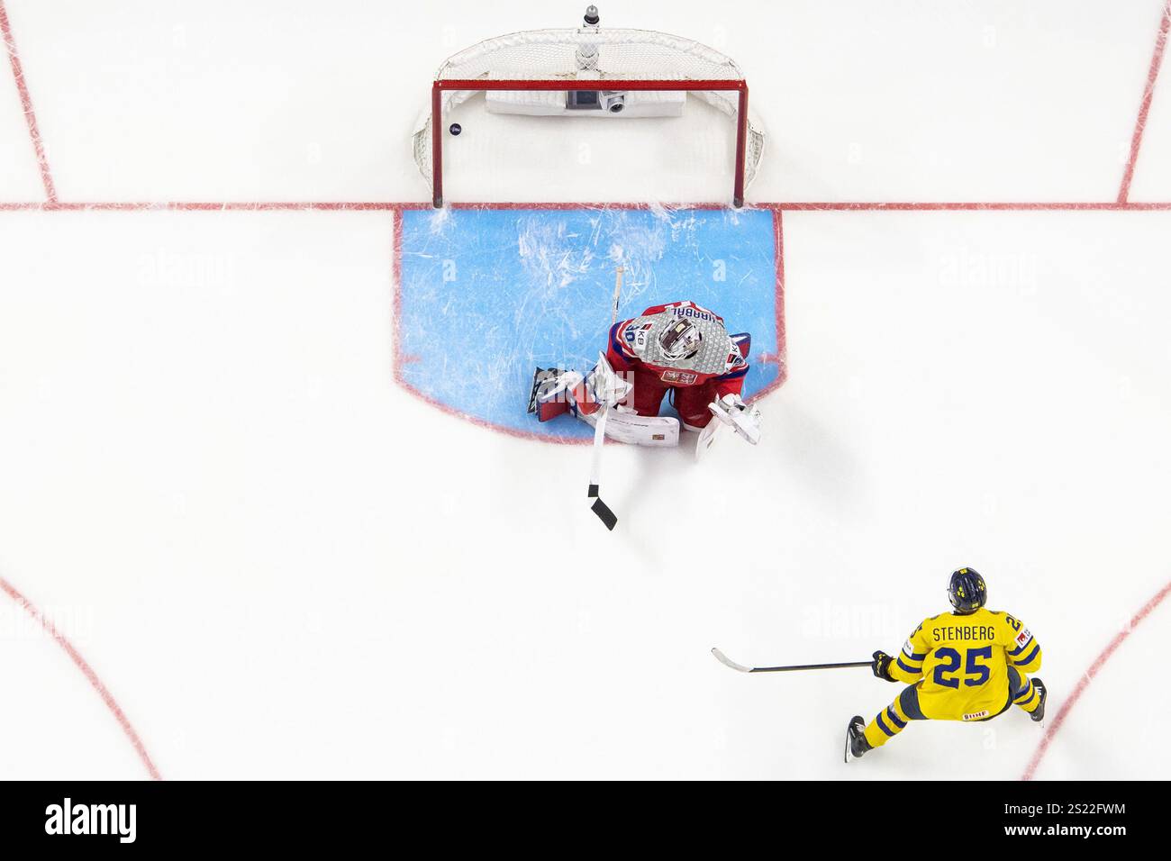 Otto Stenberg of, Sweden. , . scores on goaltender Michael Hrabal of ...