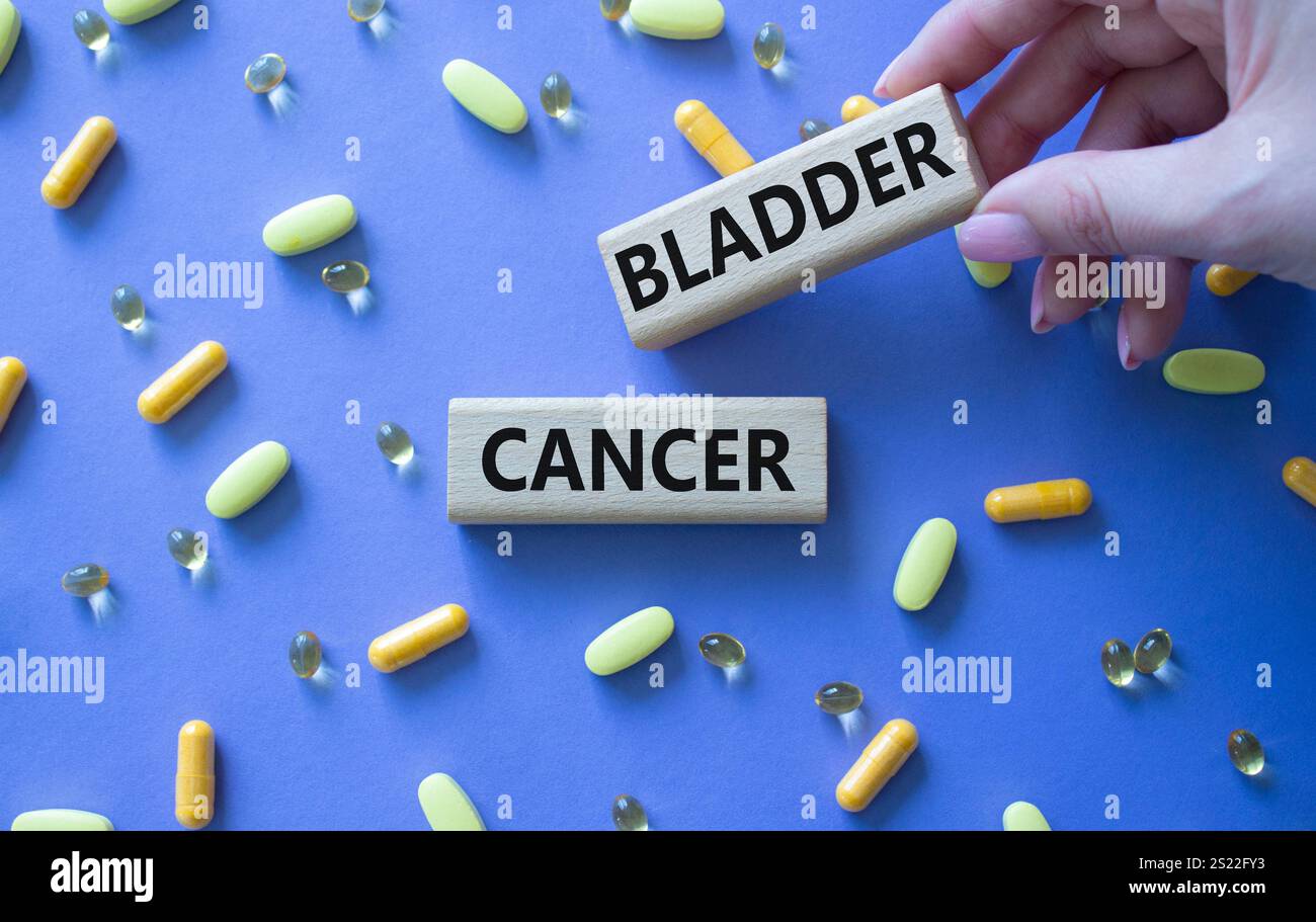 Bladder Cancer symbol. Concept word Bladder Cancer on wooden blocks ...