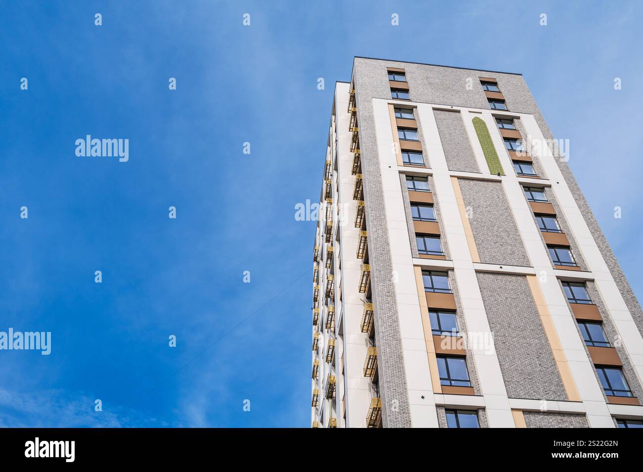 Beautiful modern high-rise residential building against the sky Stock ...