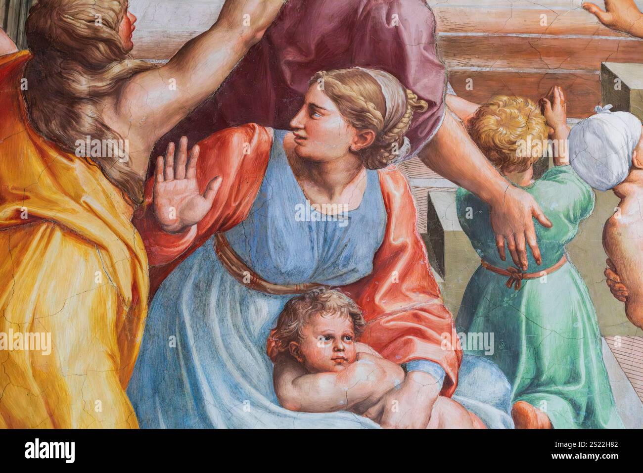 The Fire in the Borgo (detail), Woman and Child, Stanza dell'incendio ...