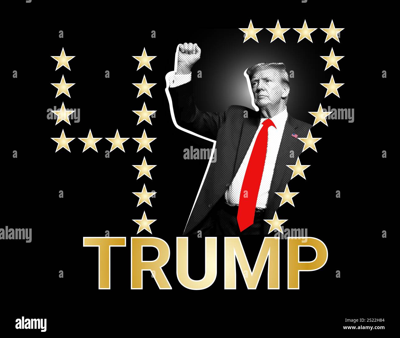 Donald Trump 47th President of the USA. Illustrative collage with ...