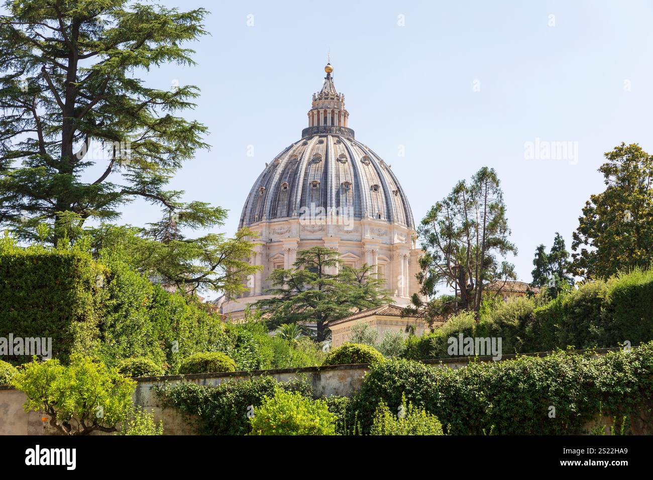 Dome of St. Peter's Basilica, as seen from the Square Garden, which is ...