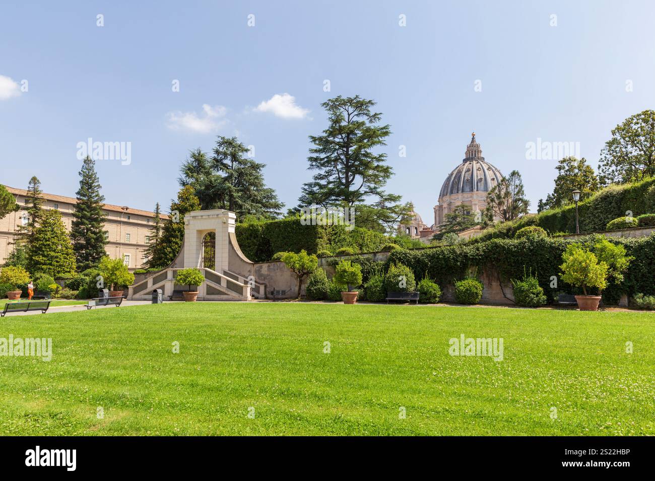 The Square Garden, which is part of the main Vatican Gardens. The Dome ...