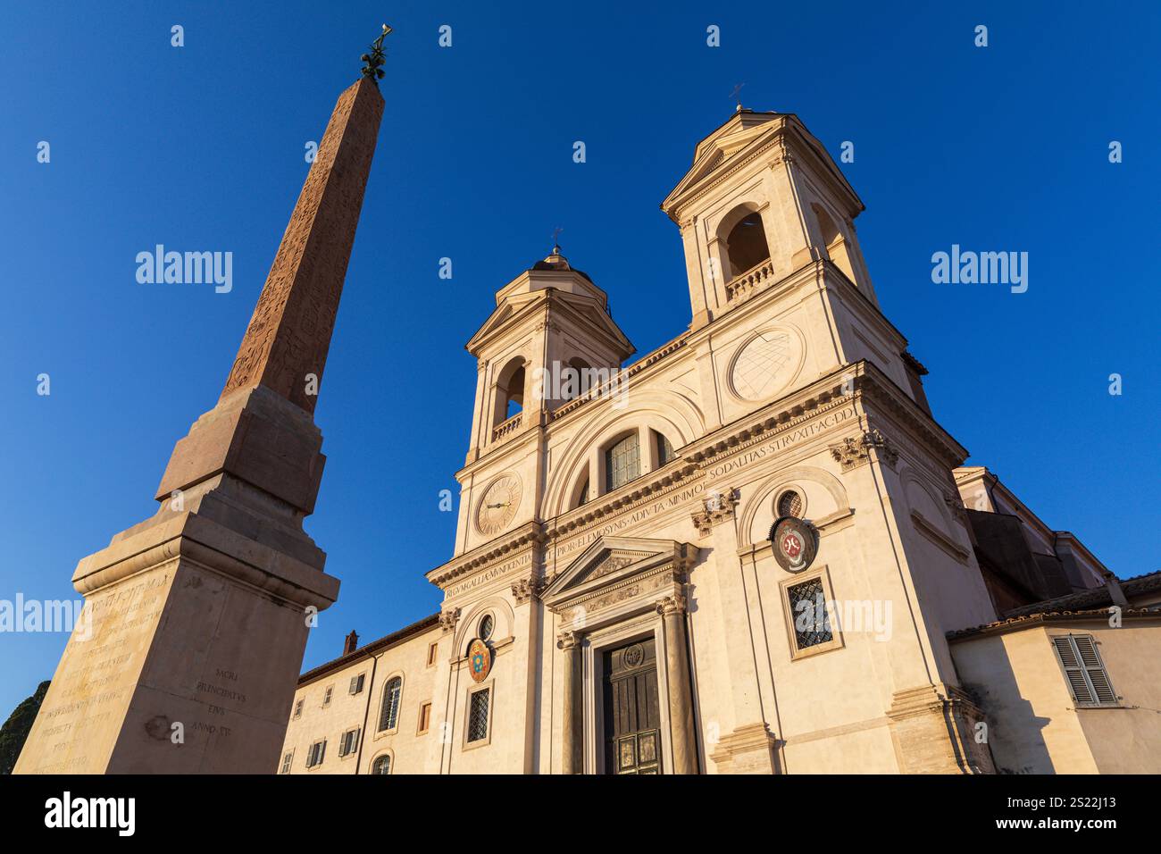 Church of the Trinità dei Monti & Ancient Roman Obelisk, Rome Italy ...
