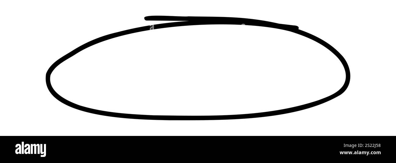 Doodle oval frame. Hand drawn circle pencil sketch. Vector scribble ...