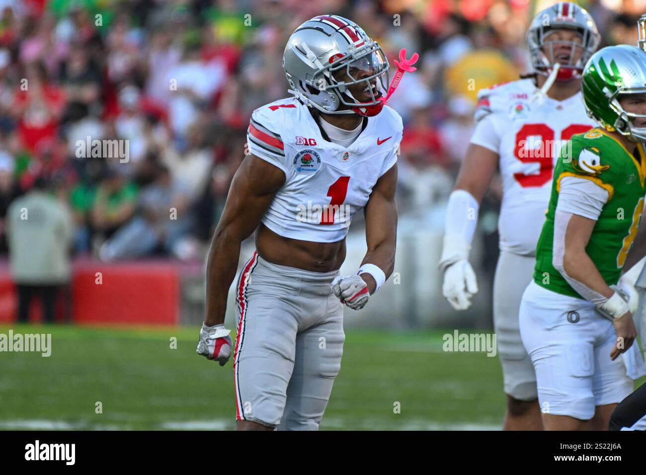 Ohio State Buckeyes running back Quinshon Judkins (1) during the Rose ...