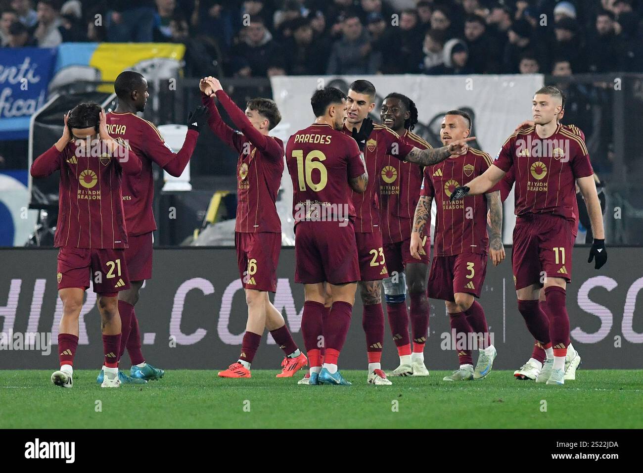 Rome, Lazio. 05th Jan, 2025. Alexis Saelemaekers of AS Roma celebrates ...