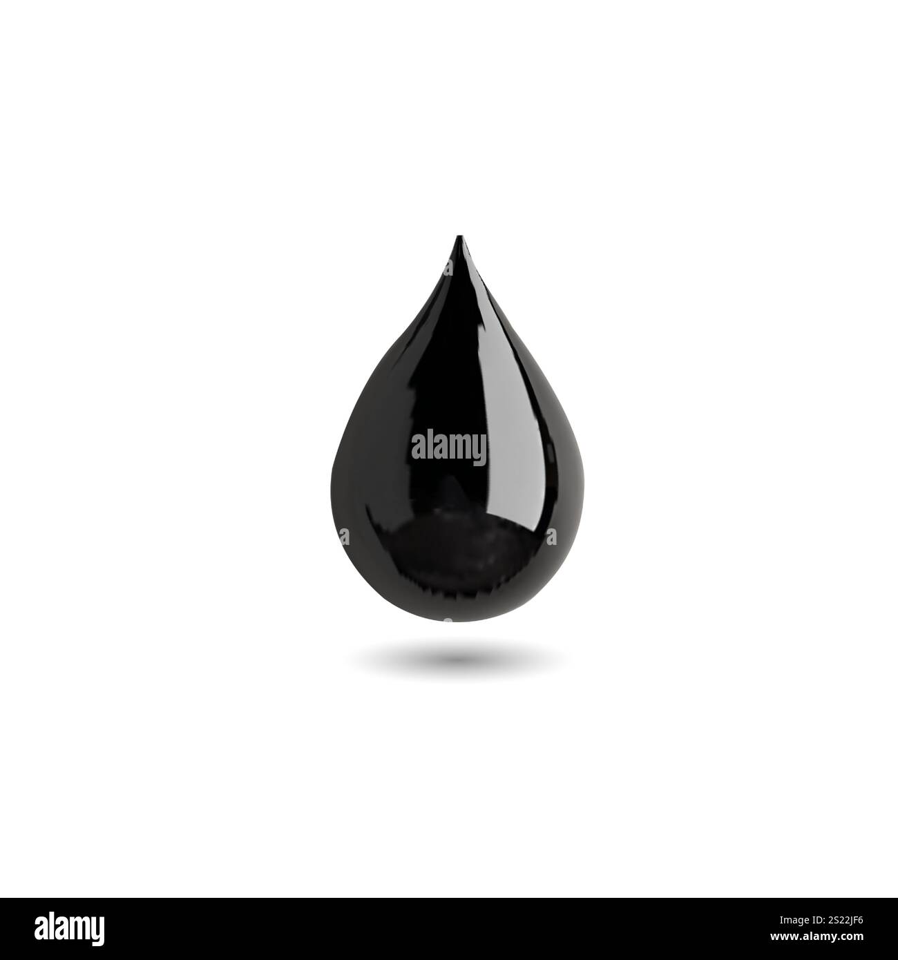 Realistic Black Drop of Oil or Ink with Subtle Shadow for Branding, Eco ...