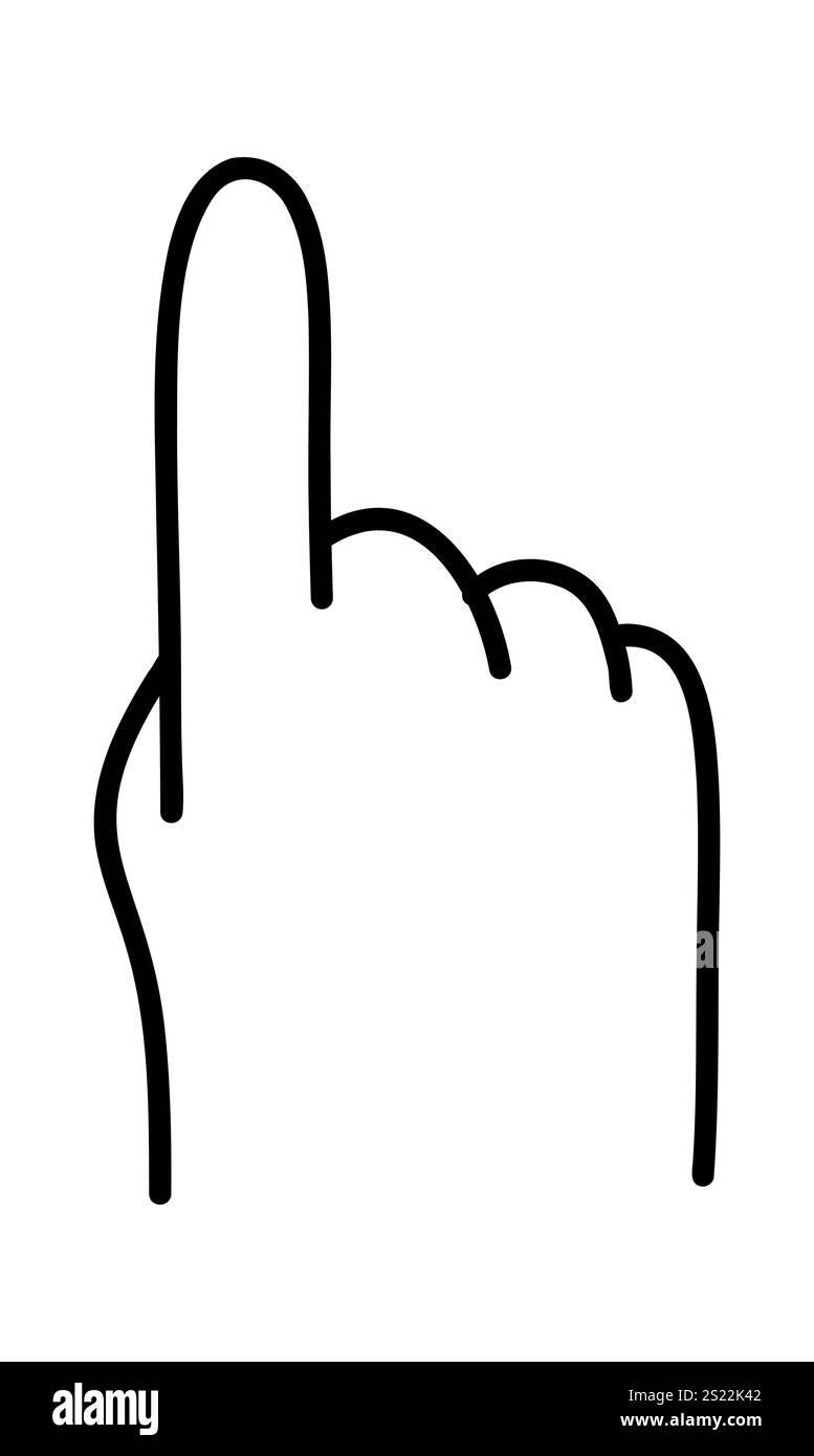 Minimalist Hand Gesture Doodle Icon for UI Design, Interactive Elements ...
