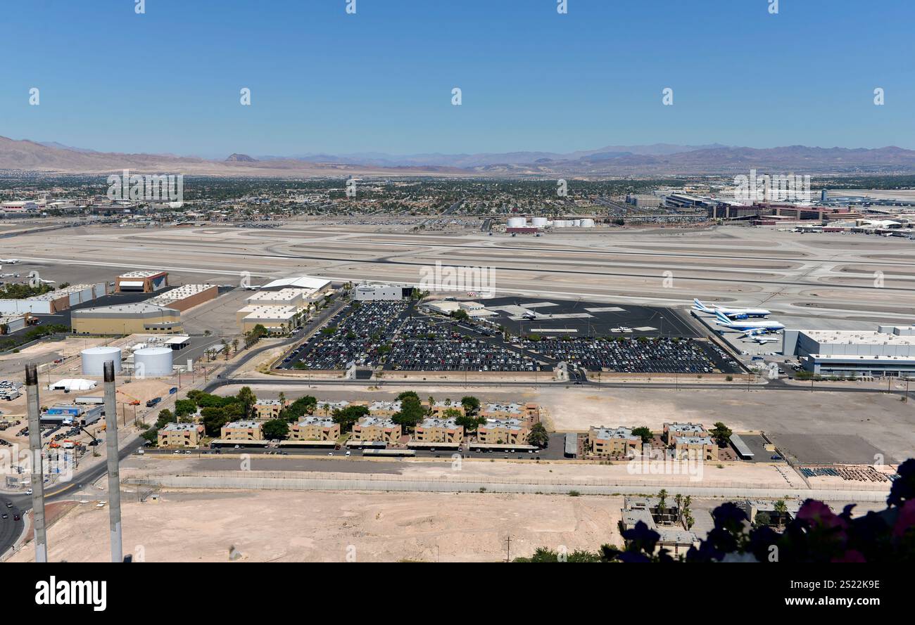 Aerial view of McCarran, Harry Reid International airport, lesser known ...