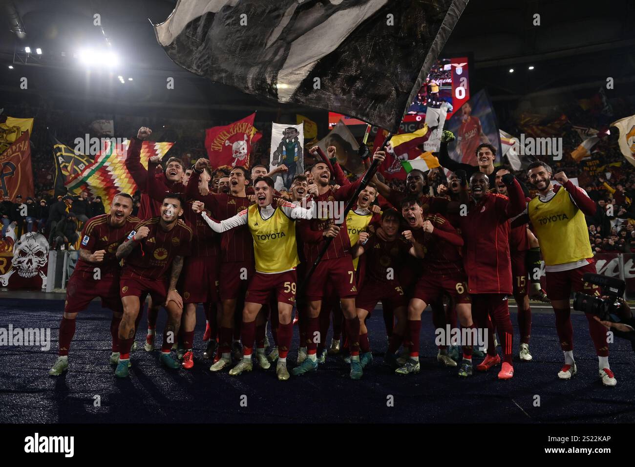 Final joy (Roma) during the Italian "Serie A" match between Roma 2-0 ...