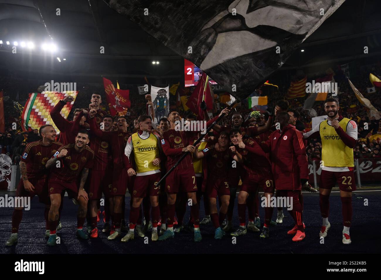 Final joy (Roma) during the Italian "Serie A" match between Roma 2-0 ...
