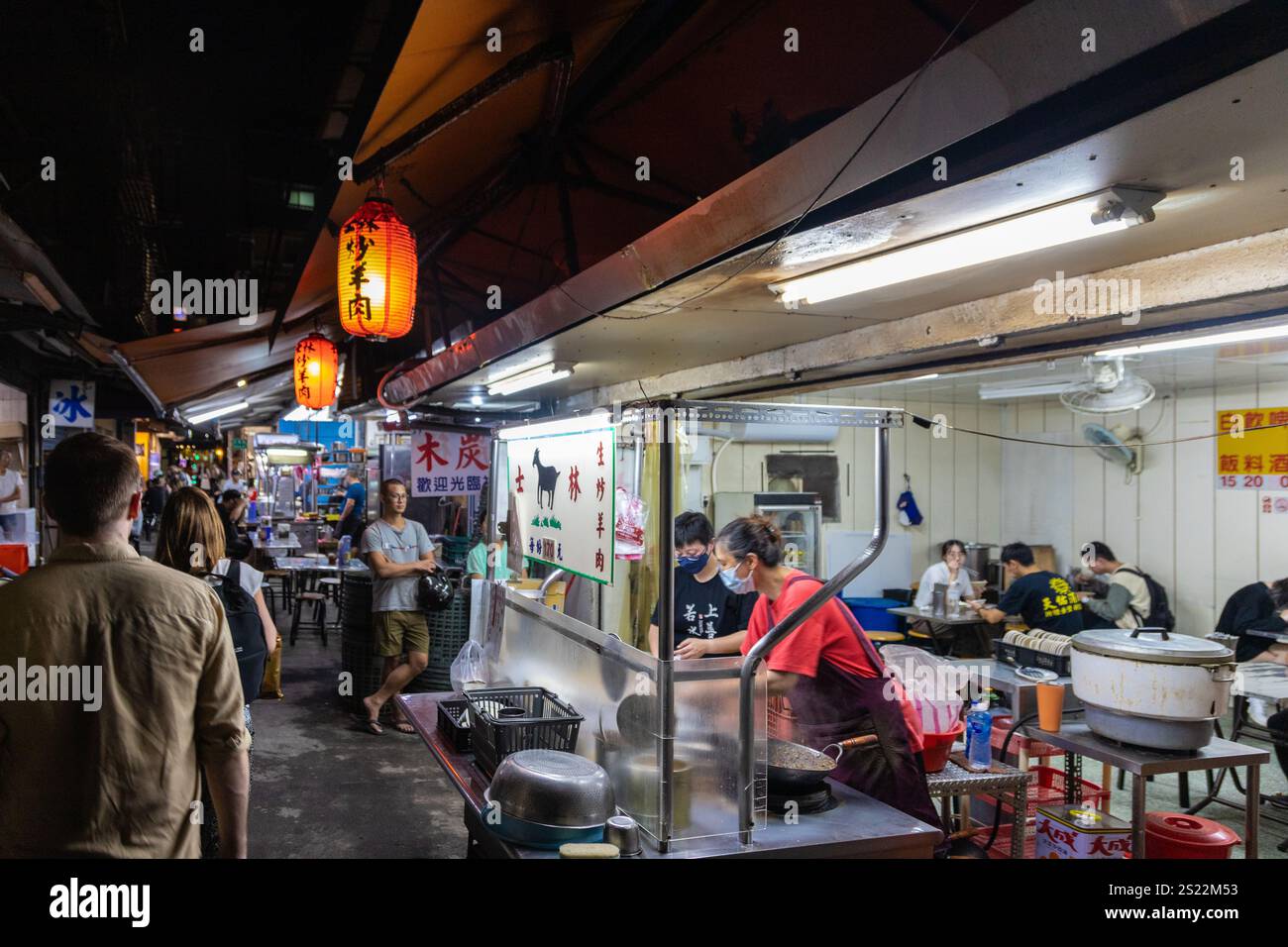 A food stall at the Shilin night market in downtown Taipei, which is a ...