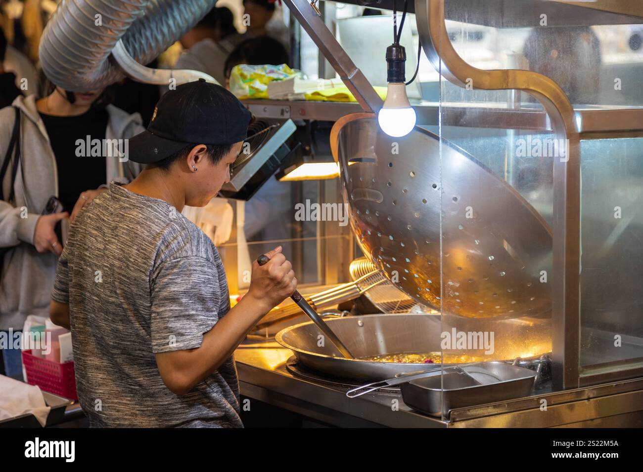 A food stall at the Shilin night market in downtown Taipei, which is a ...