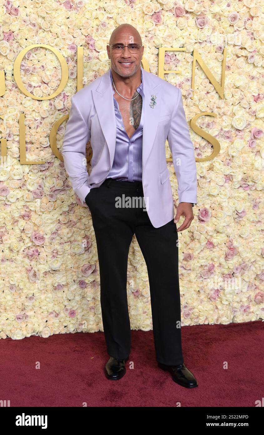 Beverly Hills, USA. 05th Jan, 2025. Dwayne Johnson arriving to the 82nd ...
