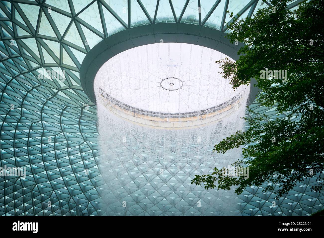 Rain vortex, the world's tallest indoor waterfall, cascading through ...