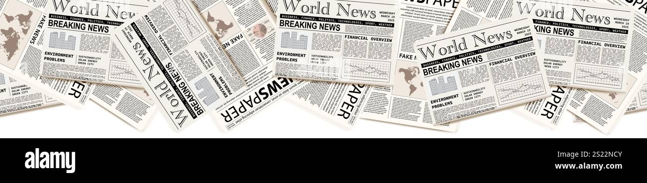 Pile of newspapers on white background. Stack of newspapers. Paper ...