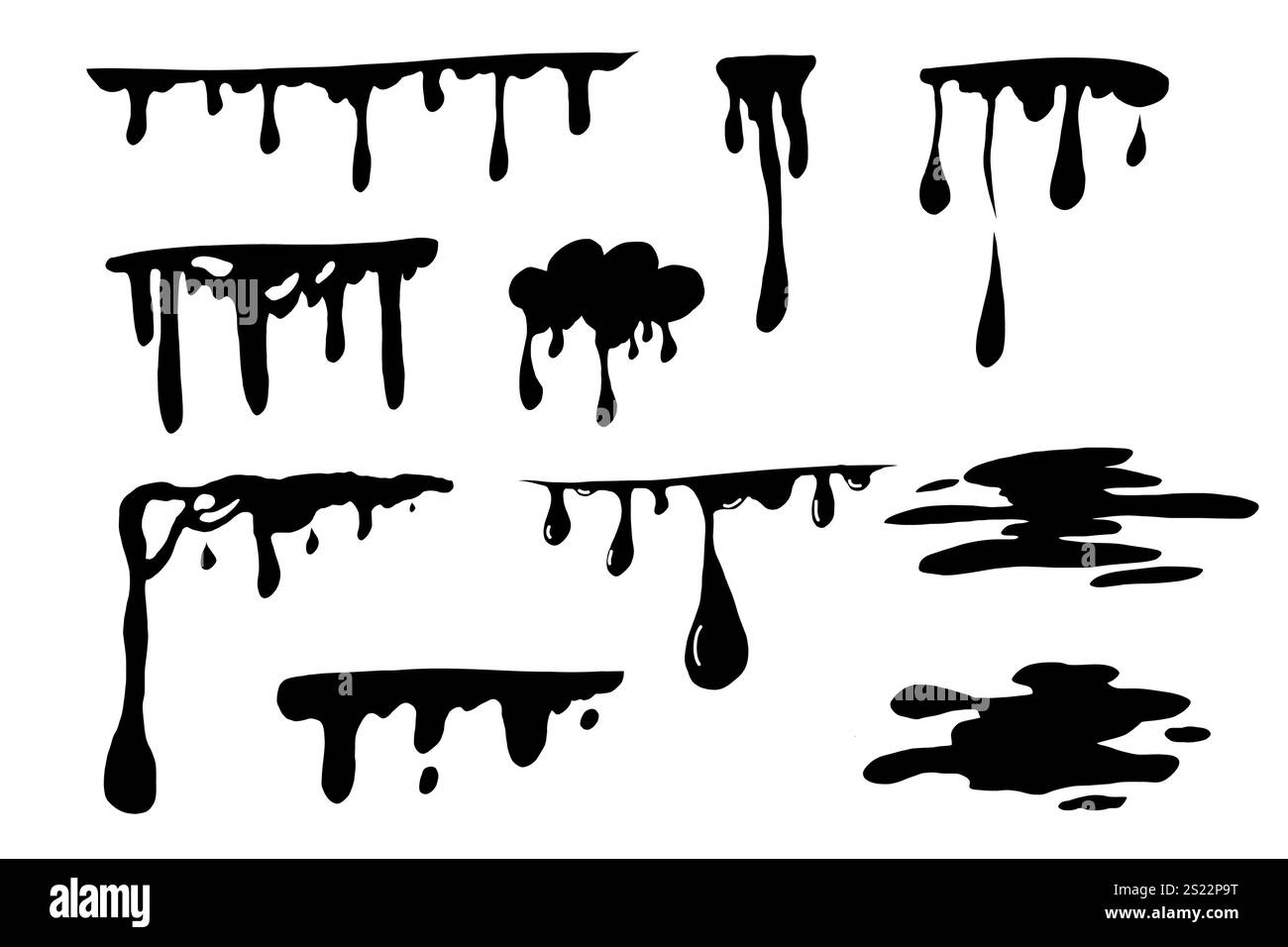 Paint drip splatter, liquid stain fluid ink droplet. Graffiti splash ...