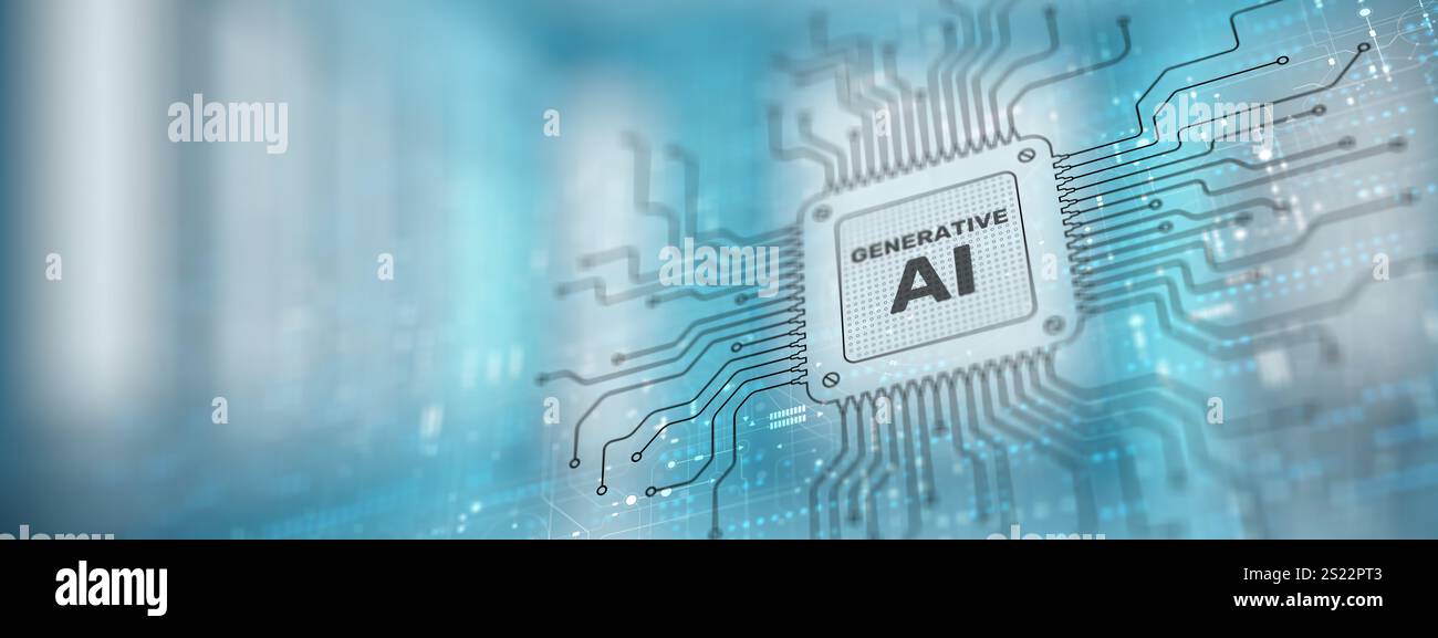 Generative AI Creating Content Illustrated on a Processor Stock Photo ...