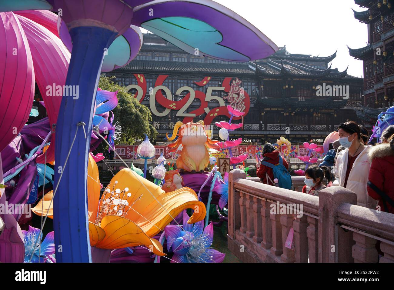 Tourists visit the Lantern of the Year of the Snake 2025 at Yuyuan Mall ...