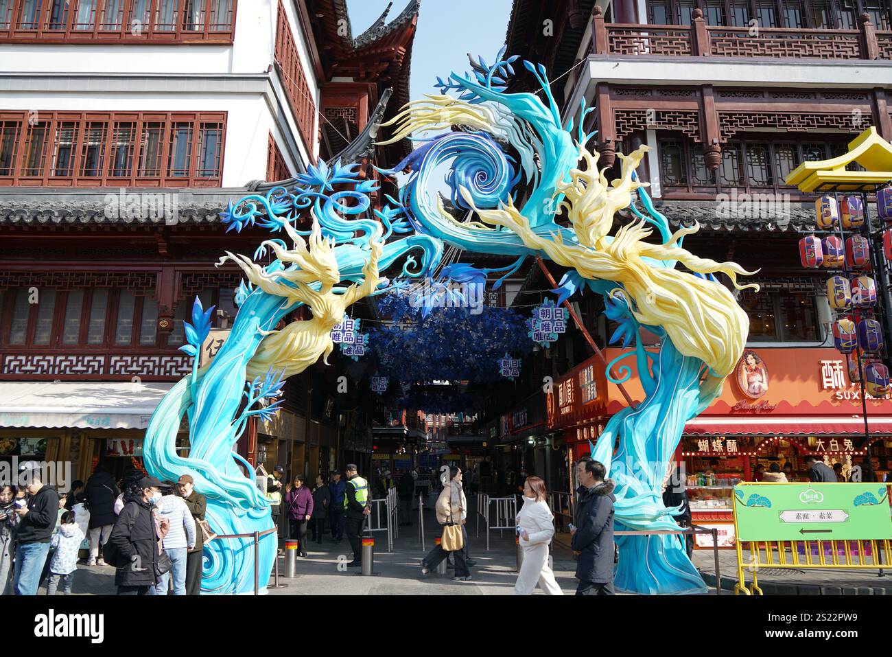 Tourists visit the Lantern of the Year of the Snake 2025 at Yuyuan Mall ...