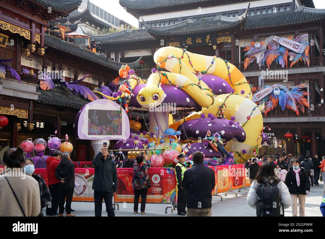 Tourists visit the Lantern of the Year of the Snake 2025 at Yuyuan Mall ...