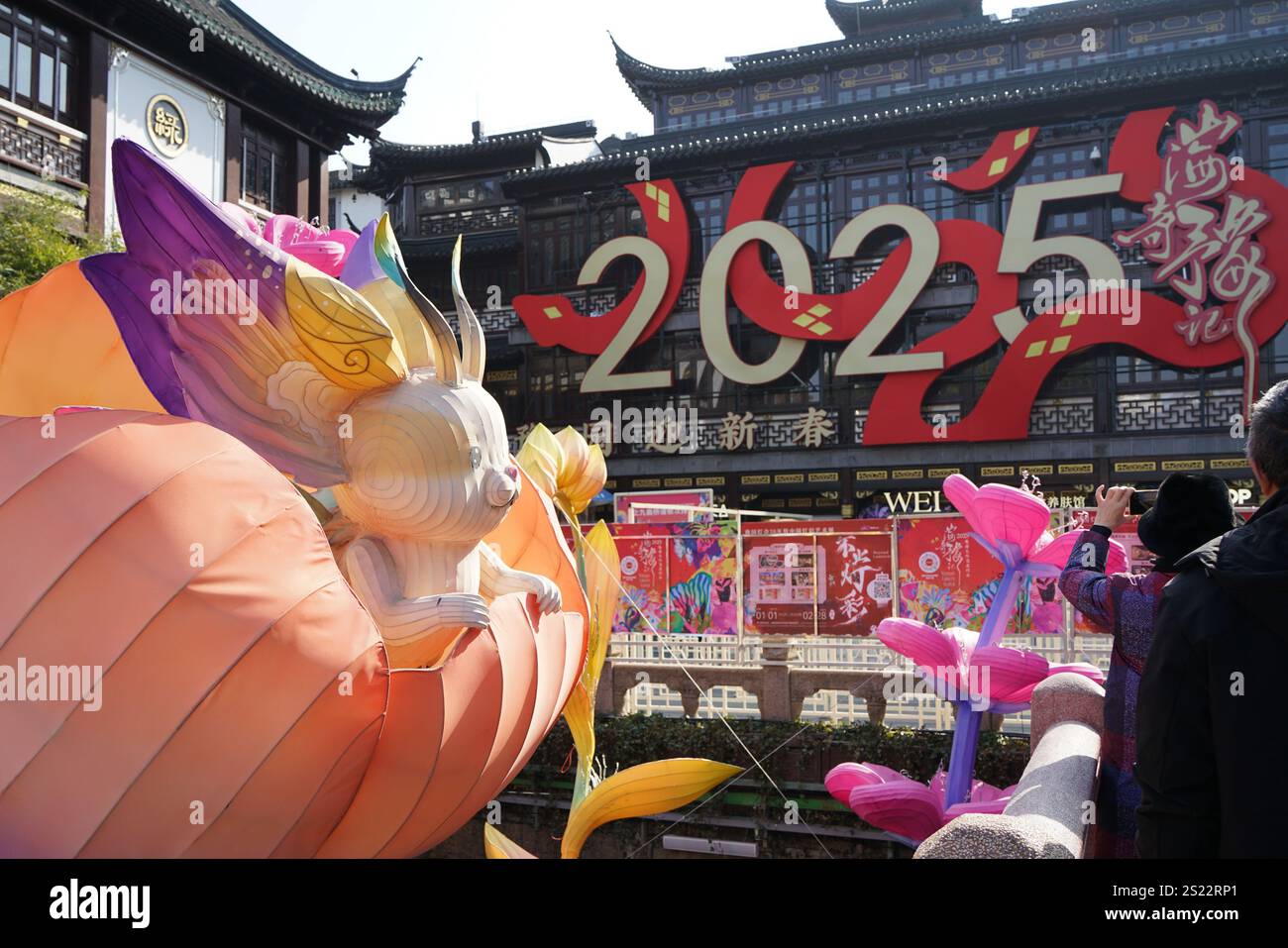 Shanghai, China. 06th Jan, 2025. Tourists visit the Lantern of the Year ...