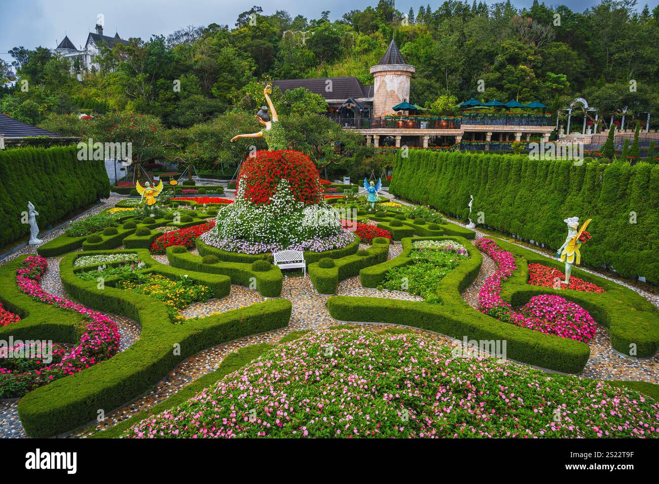 Beautiful flower garden at SunWorld Ba Na Hills tourist area Stock ...