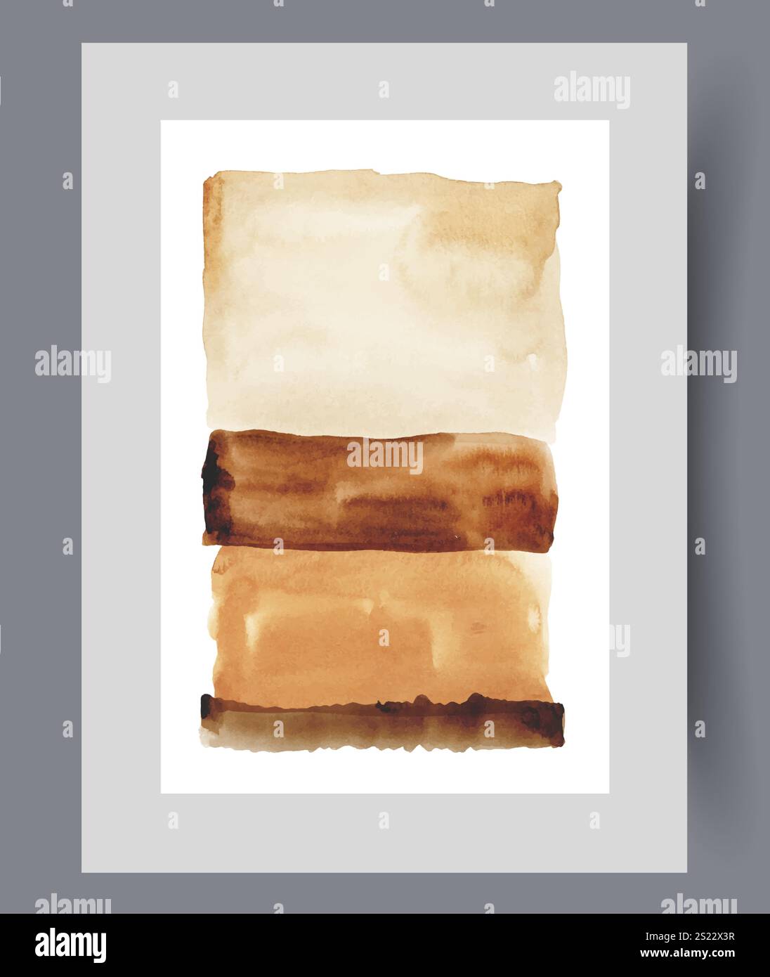 Abstract poster with brown geometric shapes different shades for ...