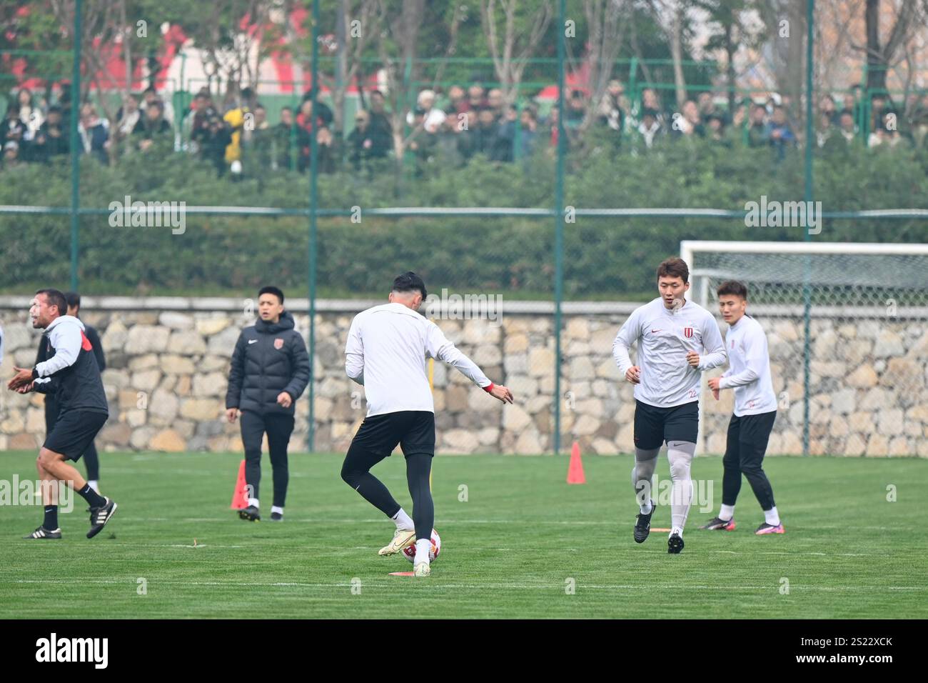 Players of Chengdu Rongcheng Football Club train for the new season in ...