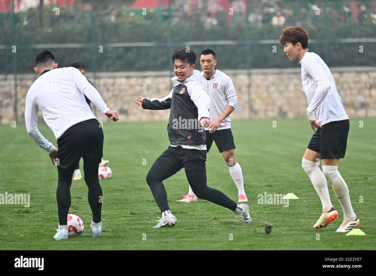 Players of Chengdu Rongcheng Football Club train for the new season in ...