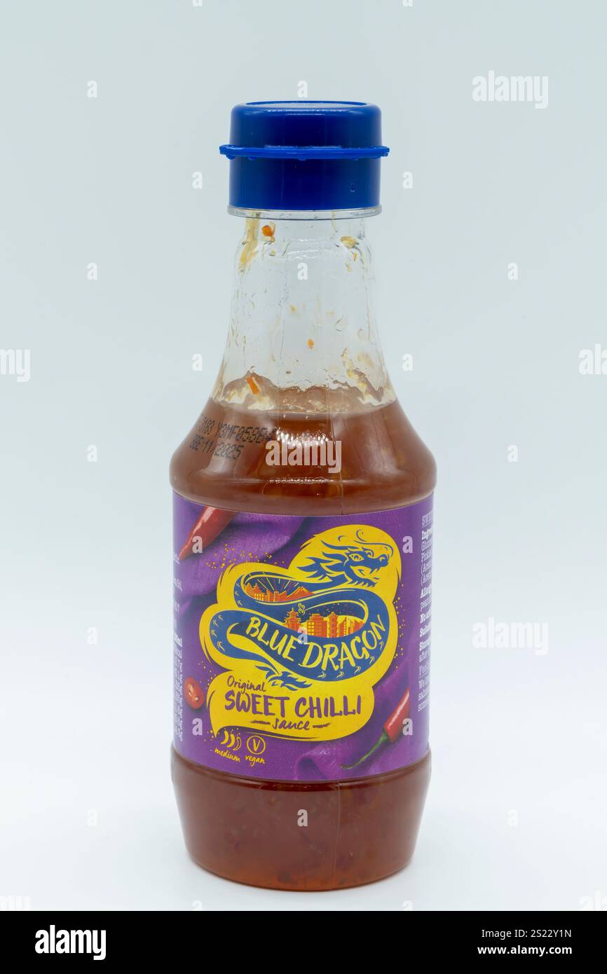 Irvine, Scotland, UK - December 23, 2024: Blue Dragon branded sweet ...