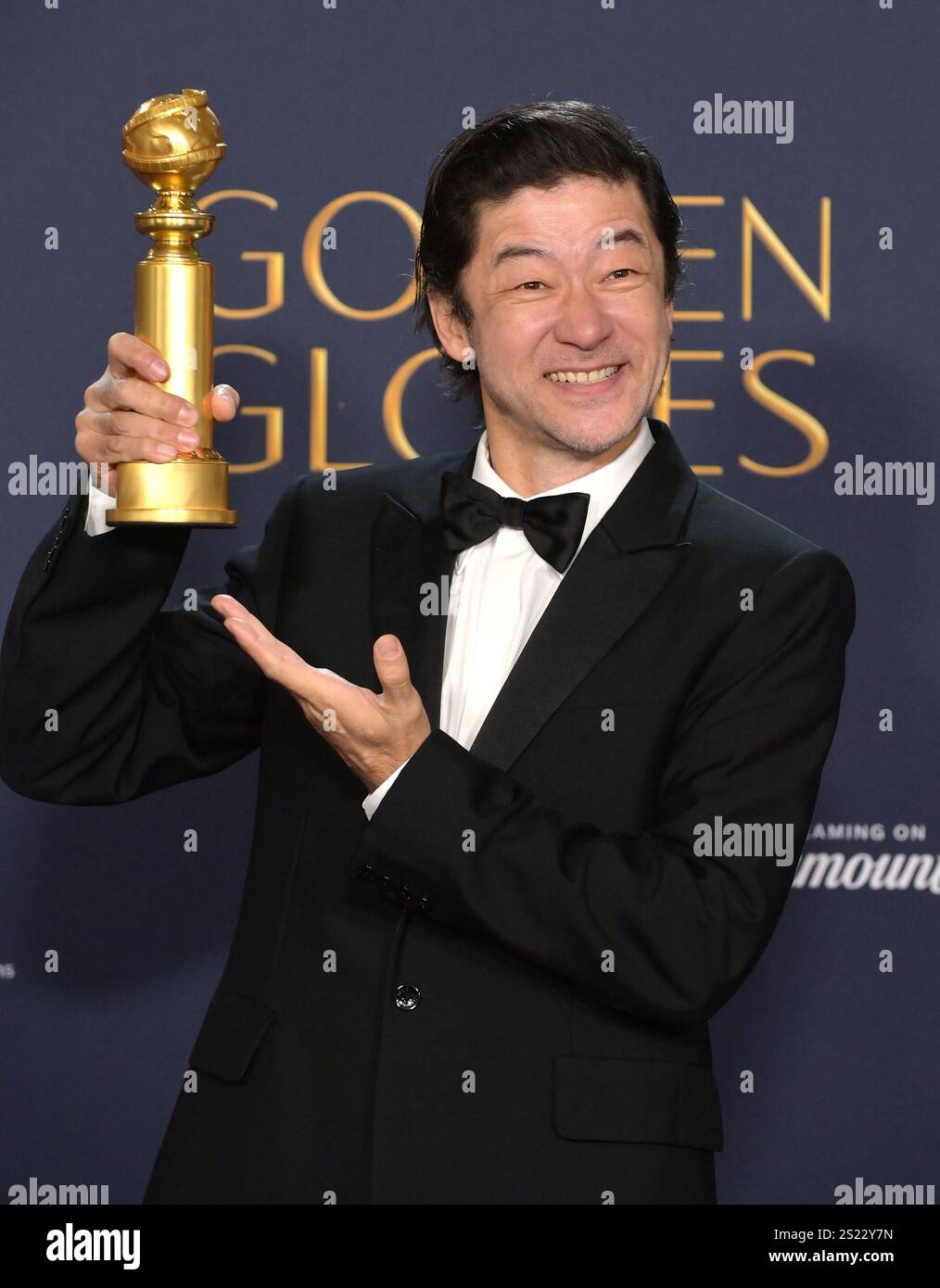 Beverly Hills, USA. 05th Jan, 2025. Tadanobu Asano in the press room at the 82nd Annual Golden ...