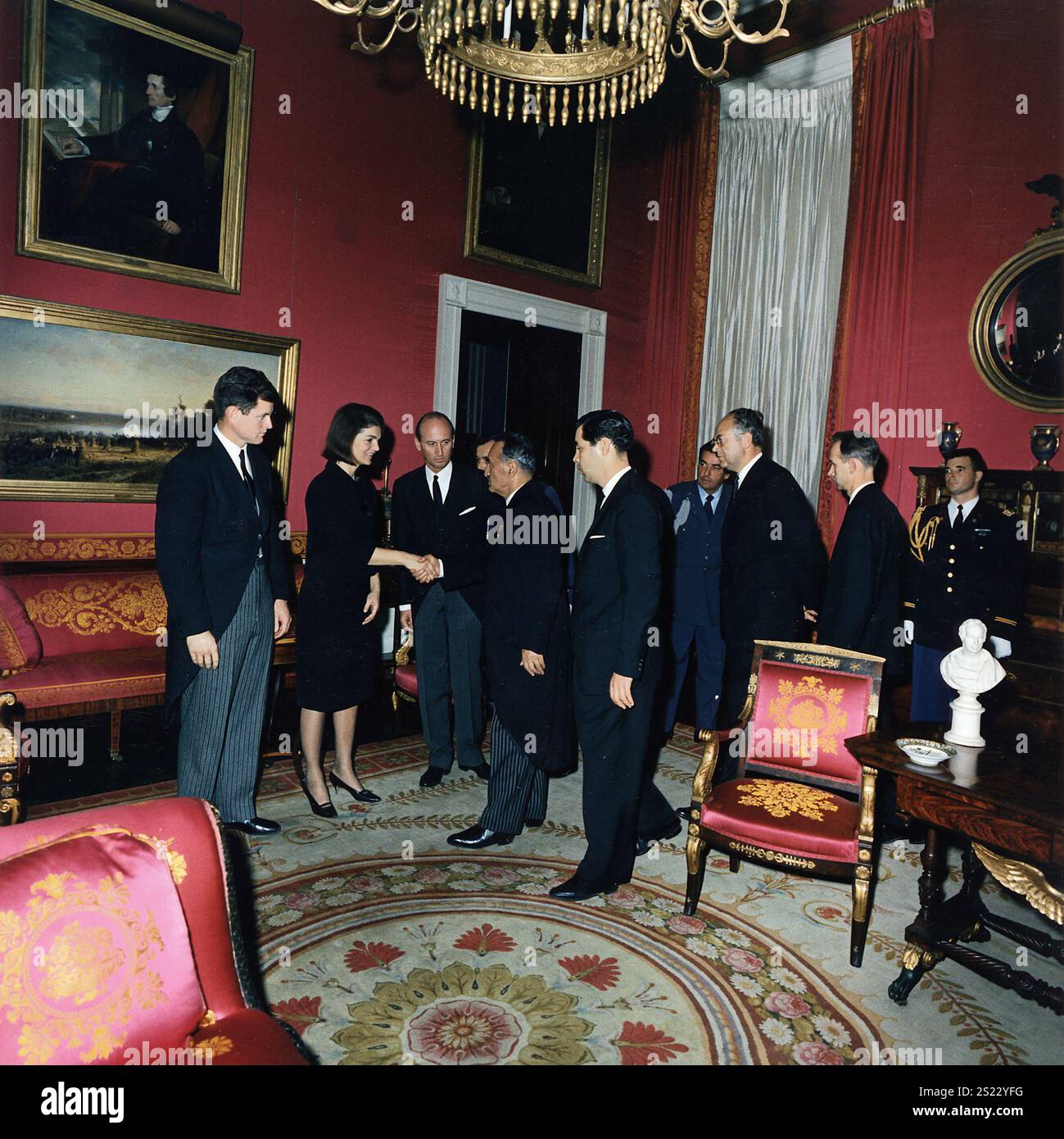 Post JFK funeral reception. Senator Edward M. Kennedy, Mrs. Jacqueline ...