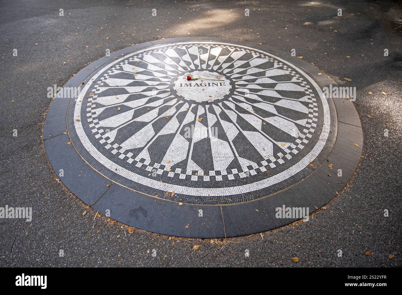 The Imagine mosaic memorial to John Lennon (1940 - 1980) in Strawberry ...