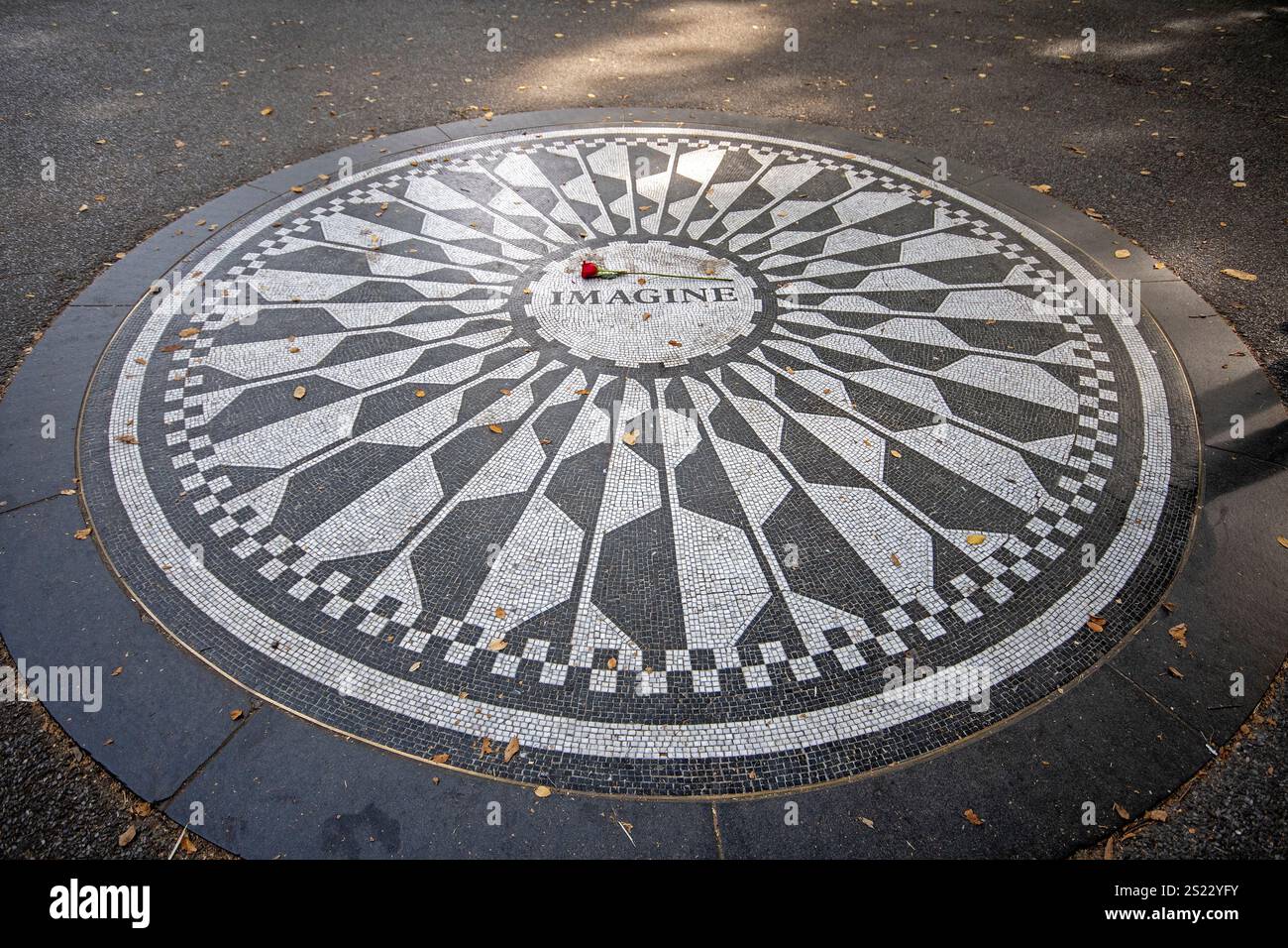 The Imagine mosaic memorial to John Lennon (1940 - 1980) in Strawberry ...