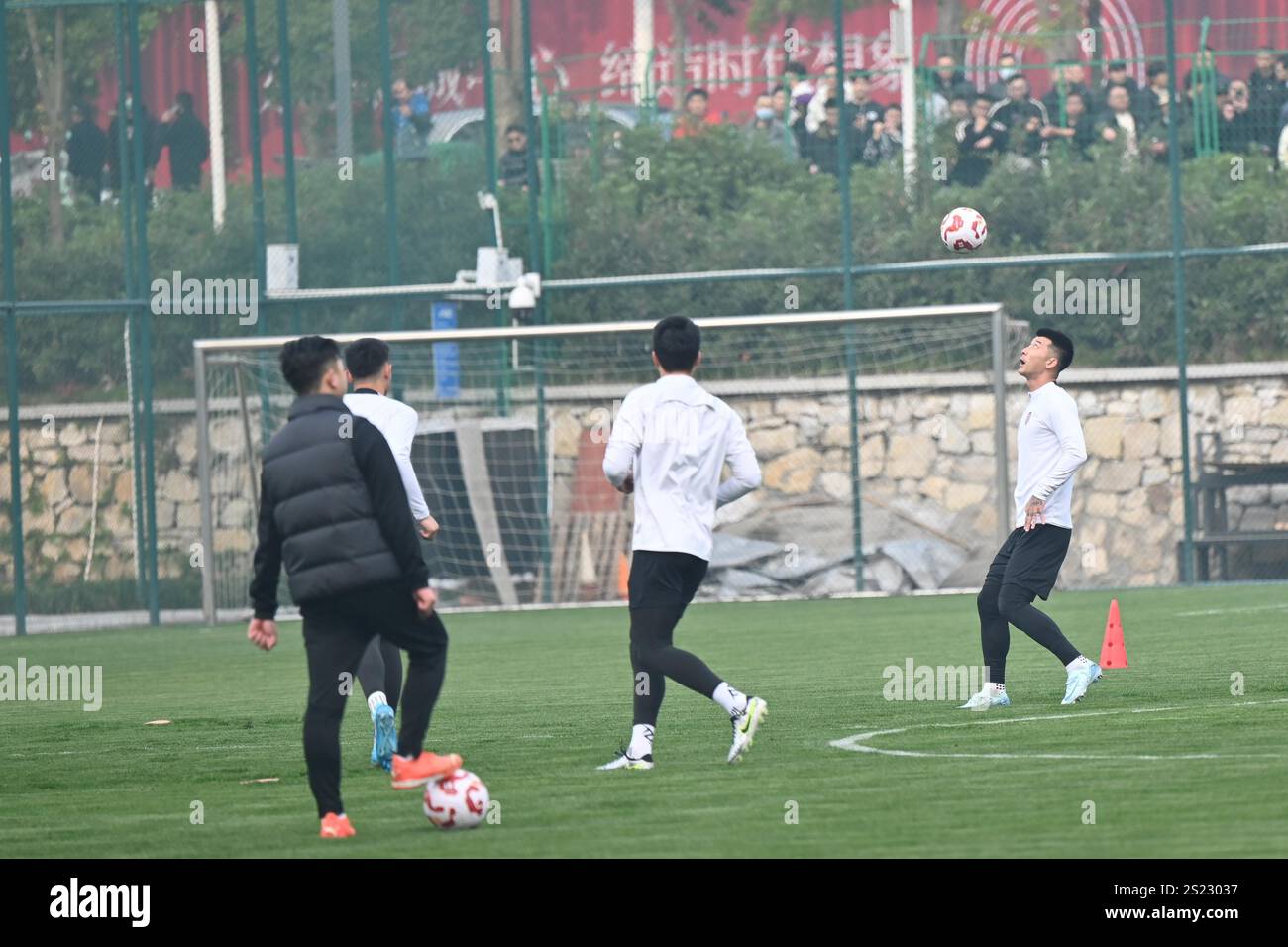 Players of Chengdu Rongcheng Football Club train for the new season in ...