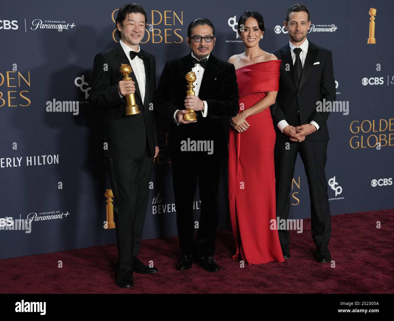 Los Angeles, USA. 05th Jan, 2025. (L-R) SHOGUN Cast & Crew - Tadanobu Asano, Hiroyuki Sanada ...